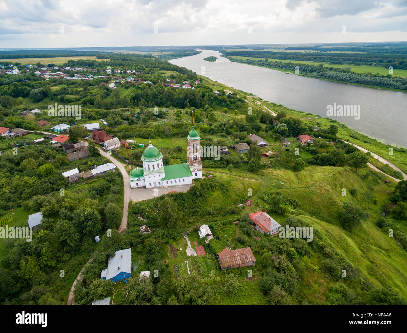 Small russian town aerial landscape Stock Photo - Alamy