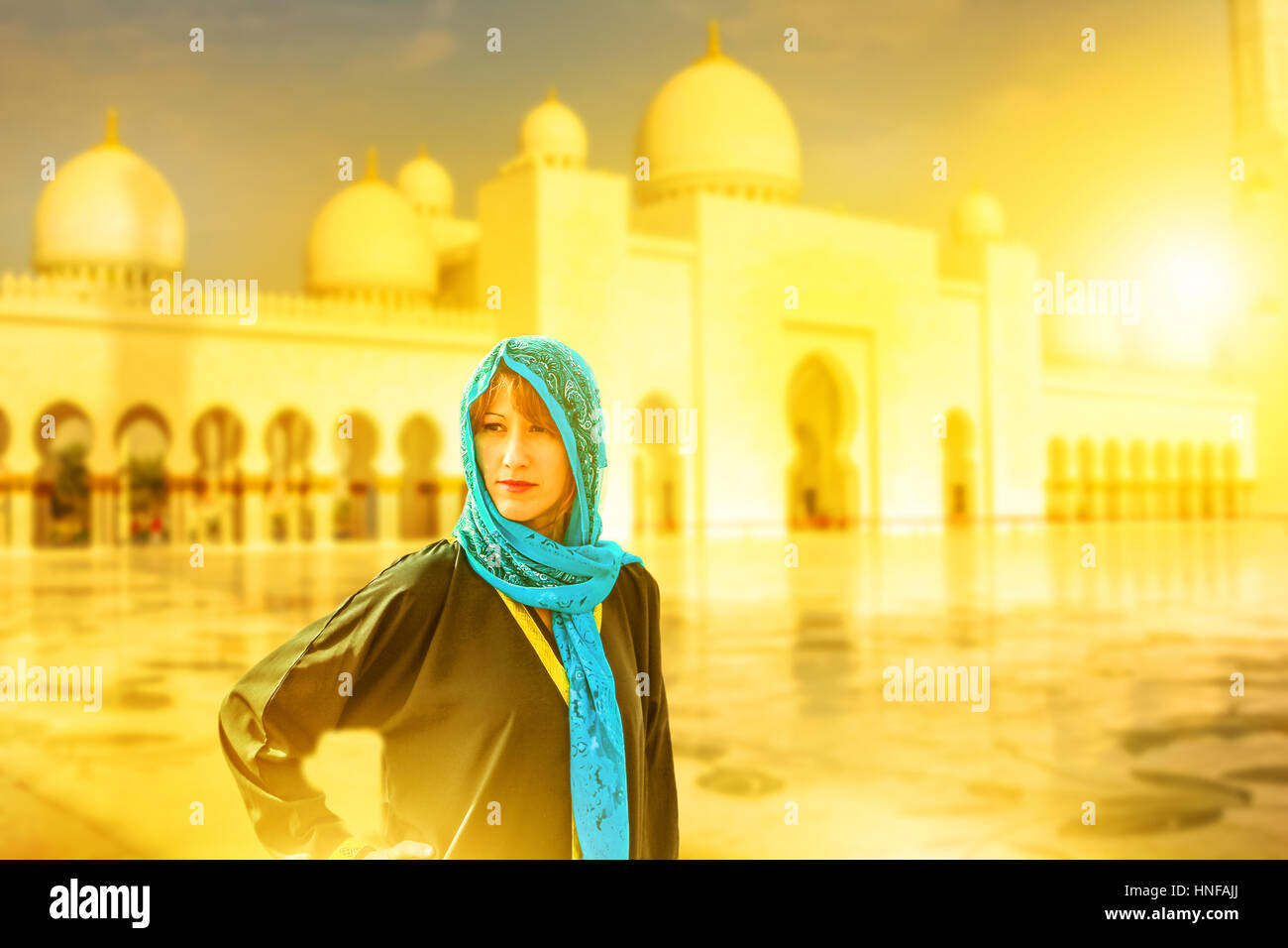 Tourist visiting Mosque Stock Photo - Alamy