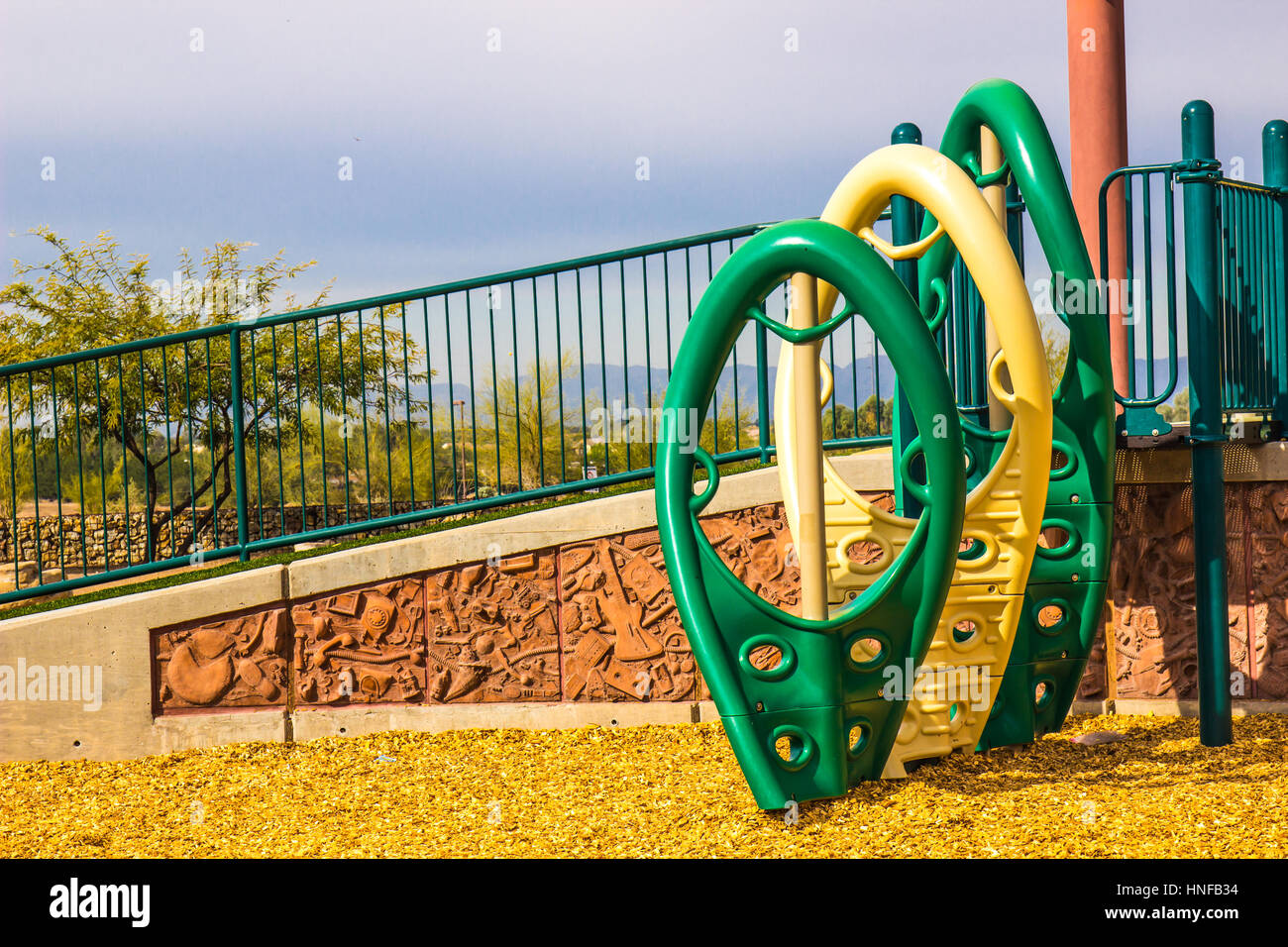 Multiple Climbing Rings For Children At Playground Stock Photo - Alamy