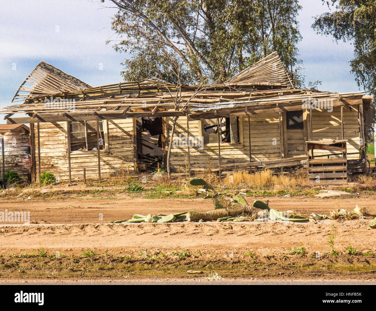 Caved In Roof On Abandoned Home Stock Photo - Alamy