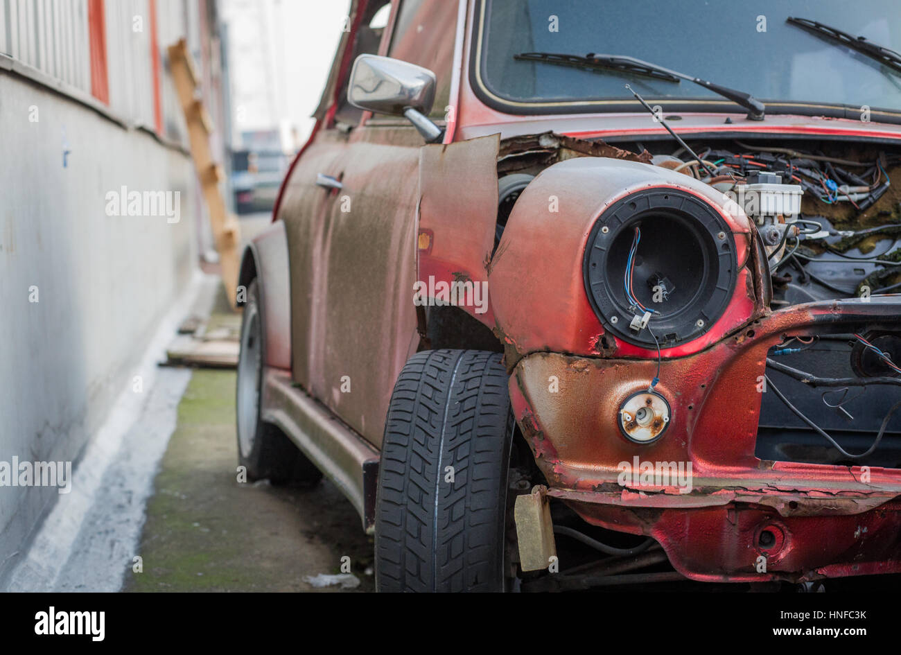 Mini Car Wreck Stock Photo - Alamy