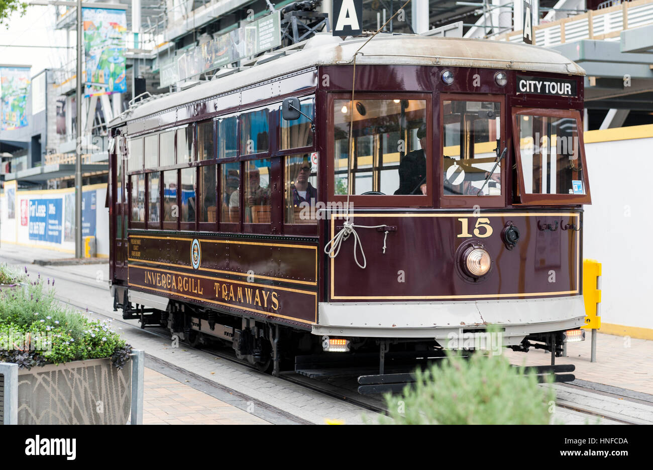 Vintage style tram on the Christchurch Tramway offers a unique city ...
