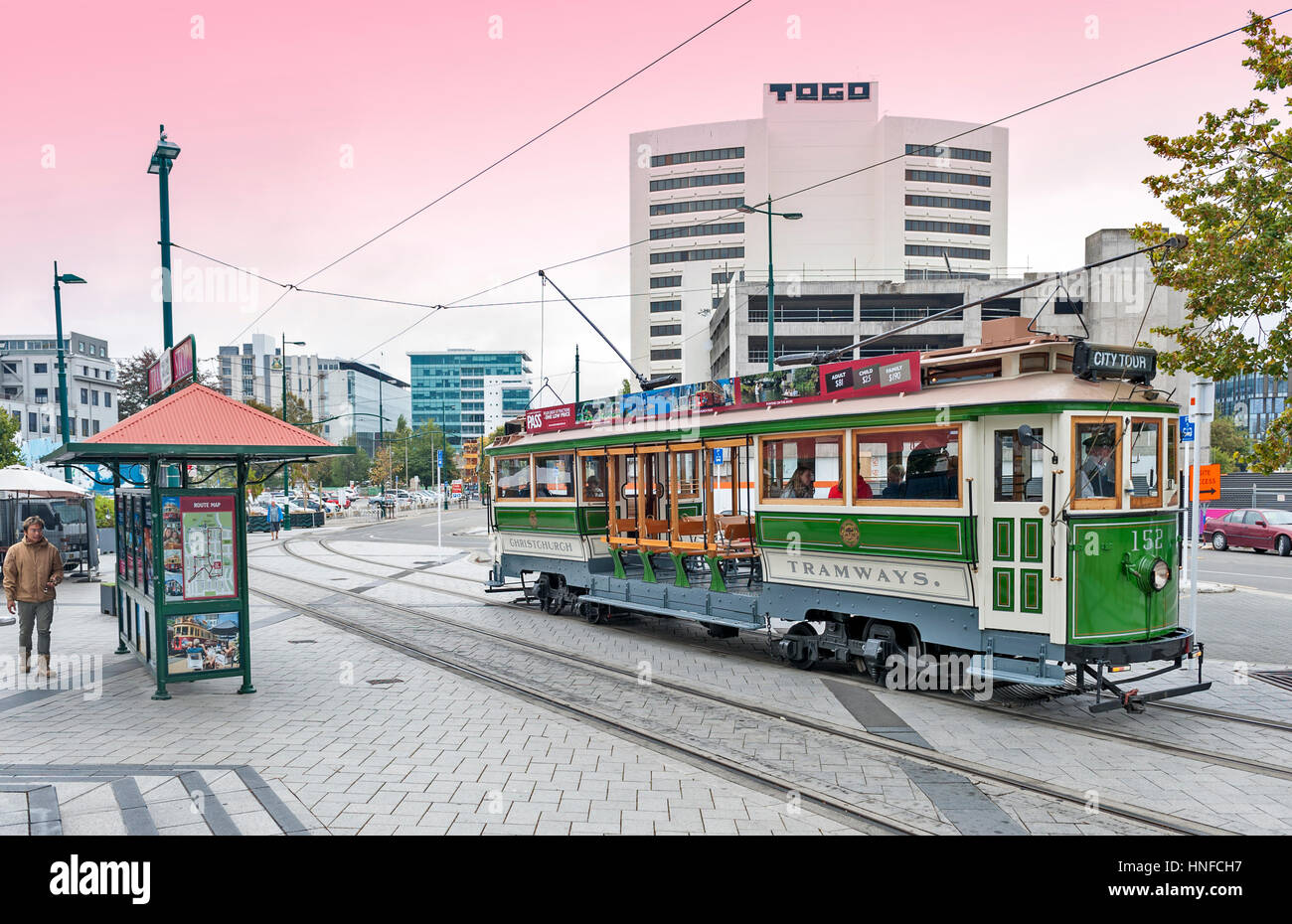 Vintage style tram on the Christchurch Tramway offers a unique city ...