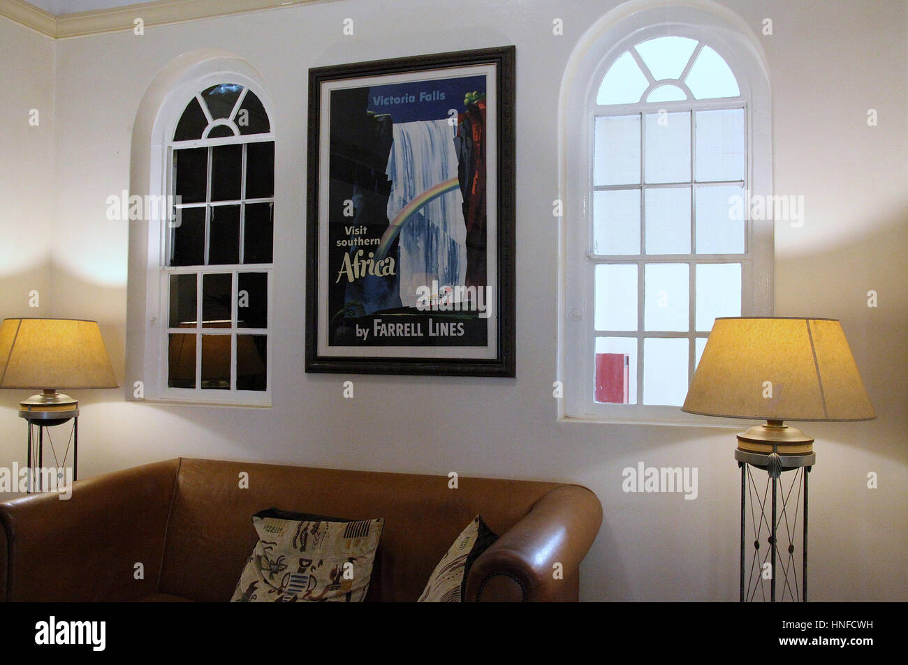 Farrell Lines Travel Poster at the Victoria Falls Hotel in Zimbabwe ...