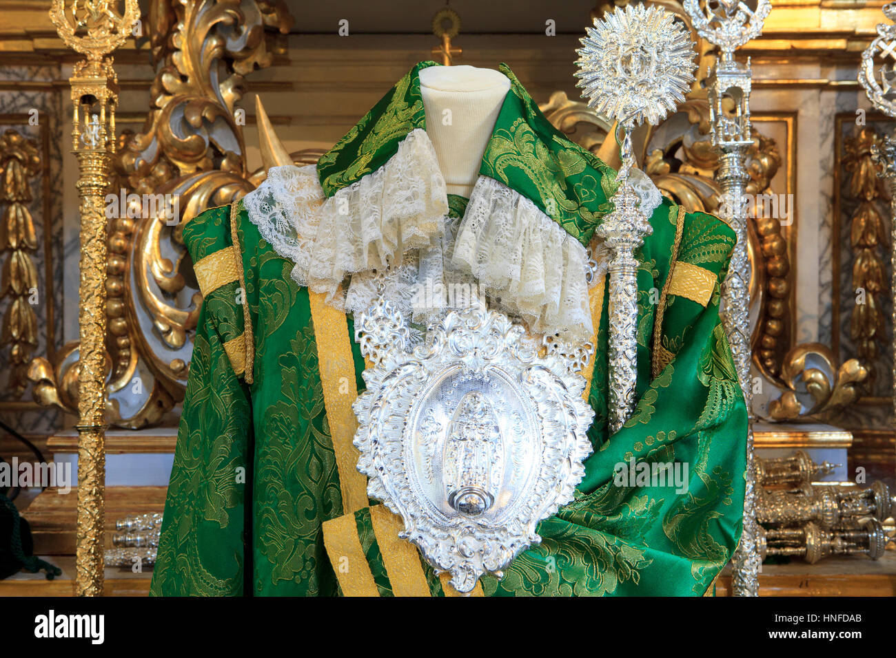 Ceremonial costume of the Esperanza brotherhood of the Iglesia de Santa ...