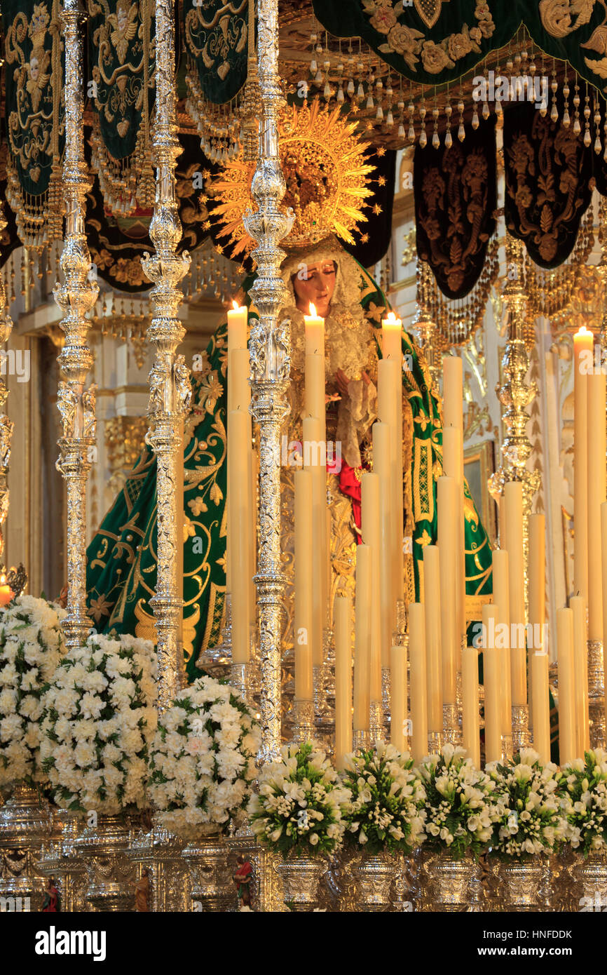 The Virgin Mary decorating the float of the Iglesia de Santa Ana ...