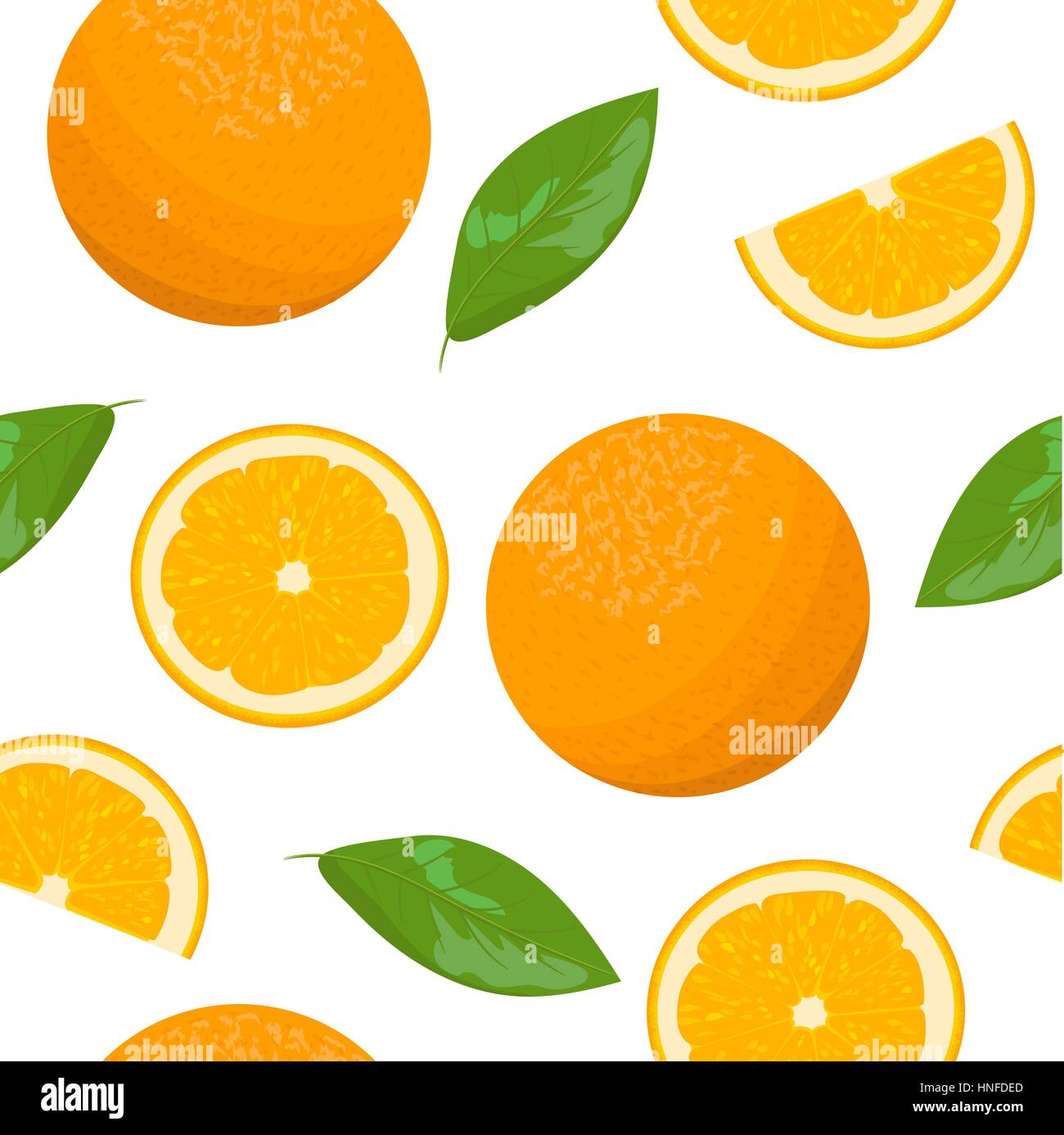 Orange theme. Seamless pattern vector collection of realistic fruits ...