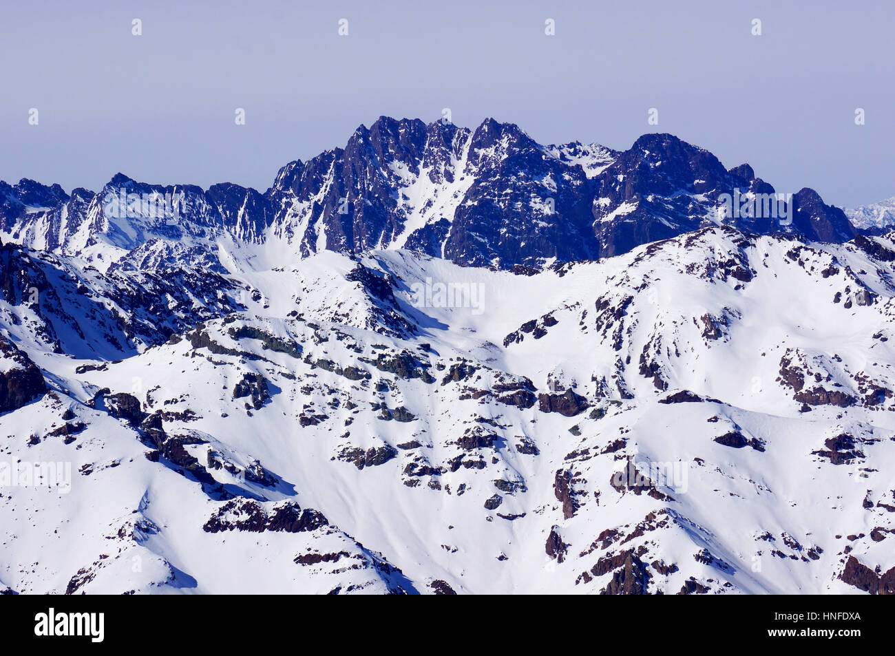 Andes. Snowy mountain in Chile Stock Photo - Alamy