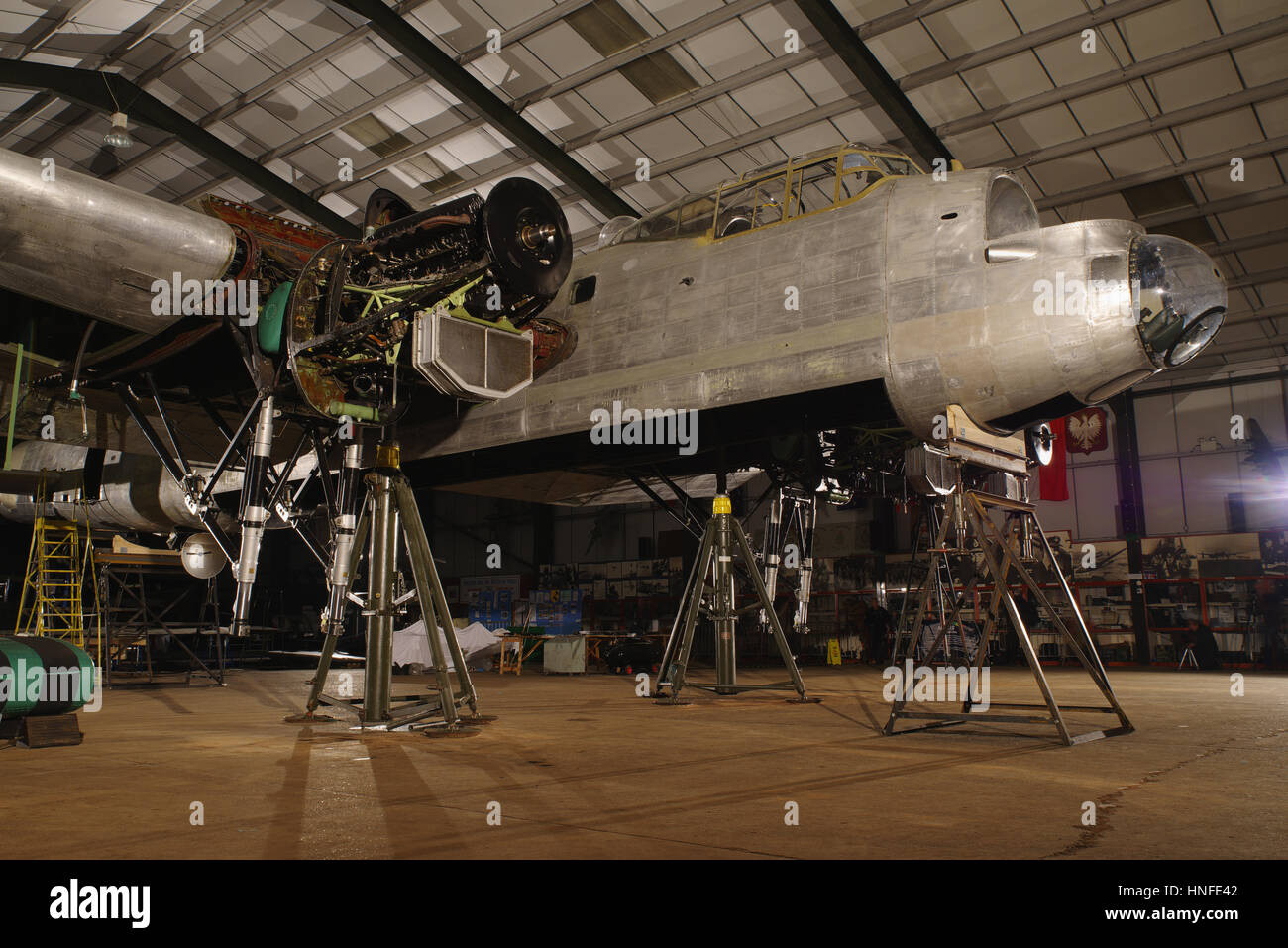 Avro Lancaster B.VII, NX611, Just Jane Stripped of paint for inspection ...