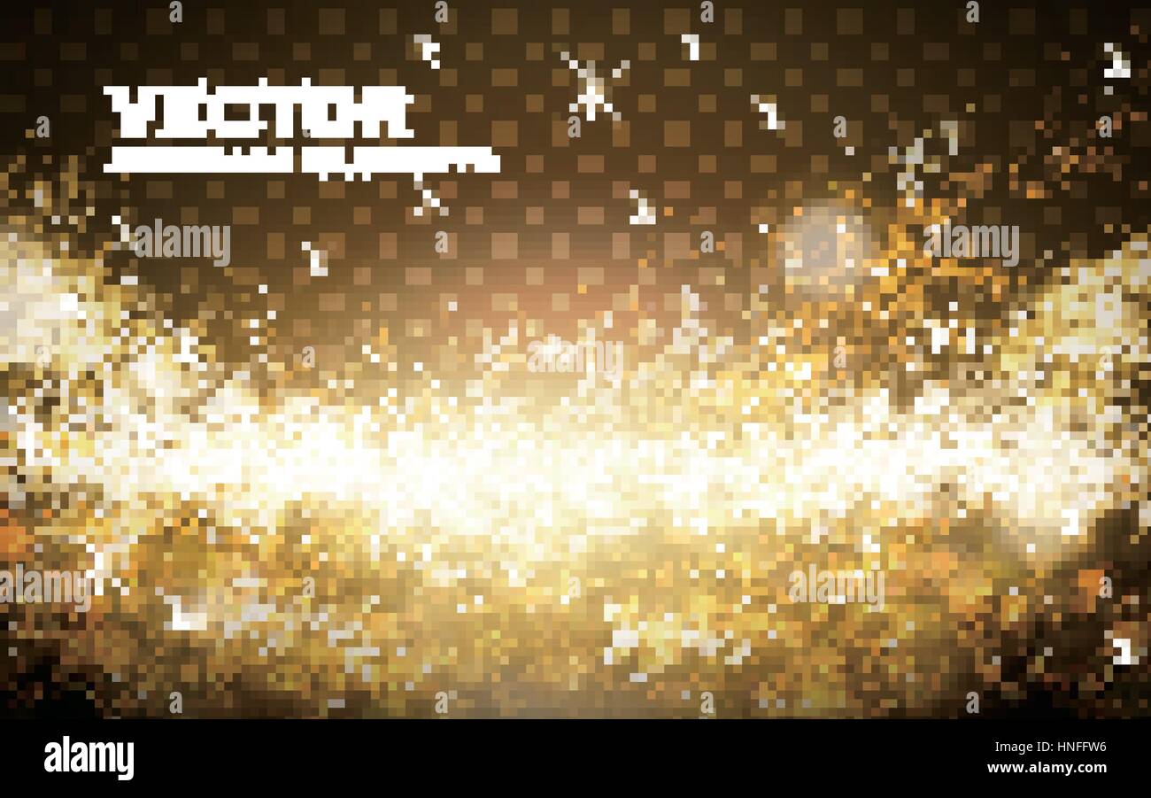 lateral golden light powder background, 3d illustration Stock Vector ...