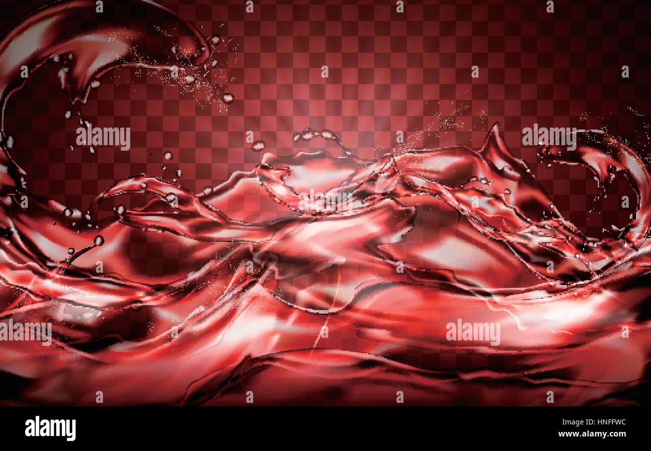 red liquid flow element, can be used as background, 3d illustration ...