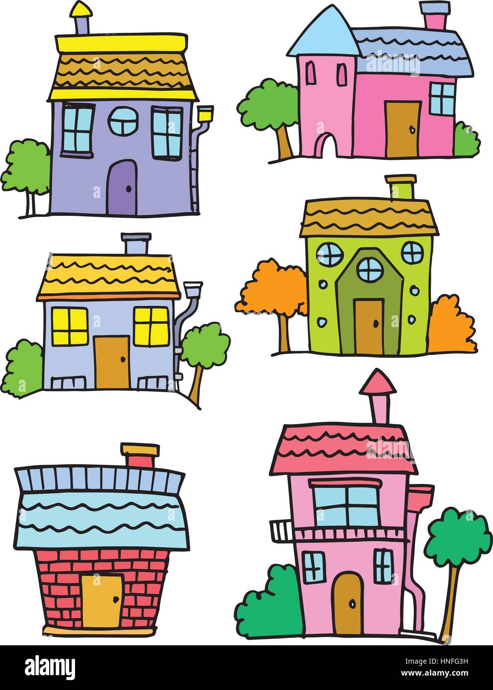 Collection of house set colorful vector art Stock Vector Image & Art ...