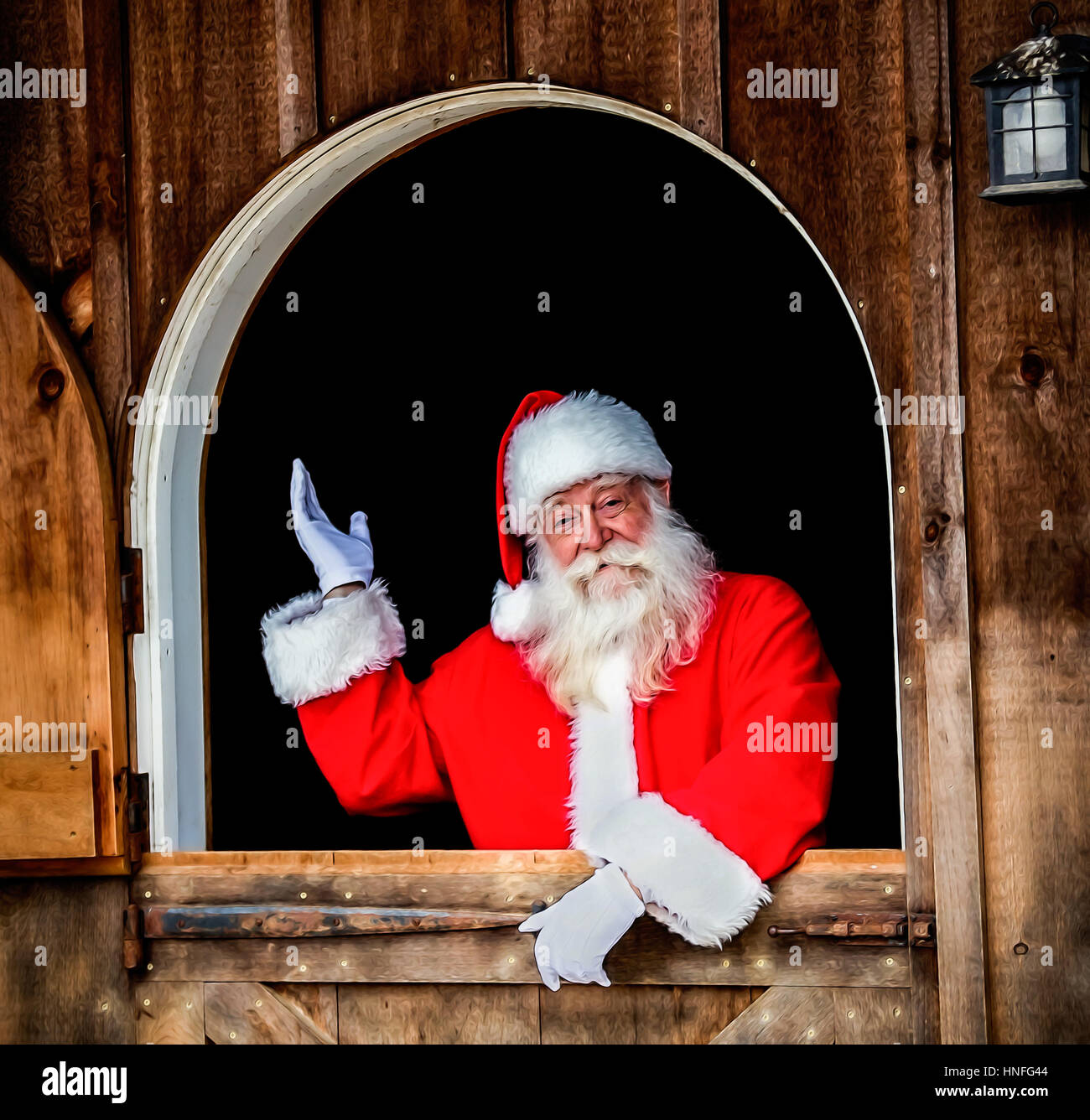 Santa welcomes you Stock Photo - Alamy