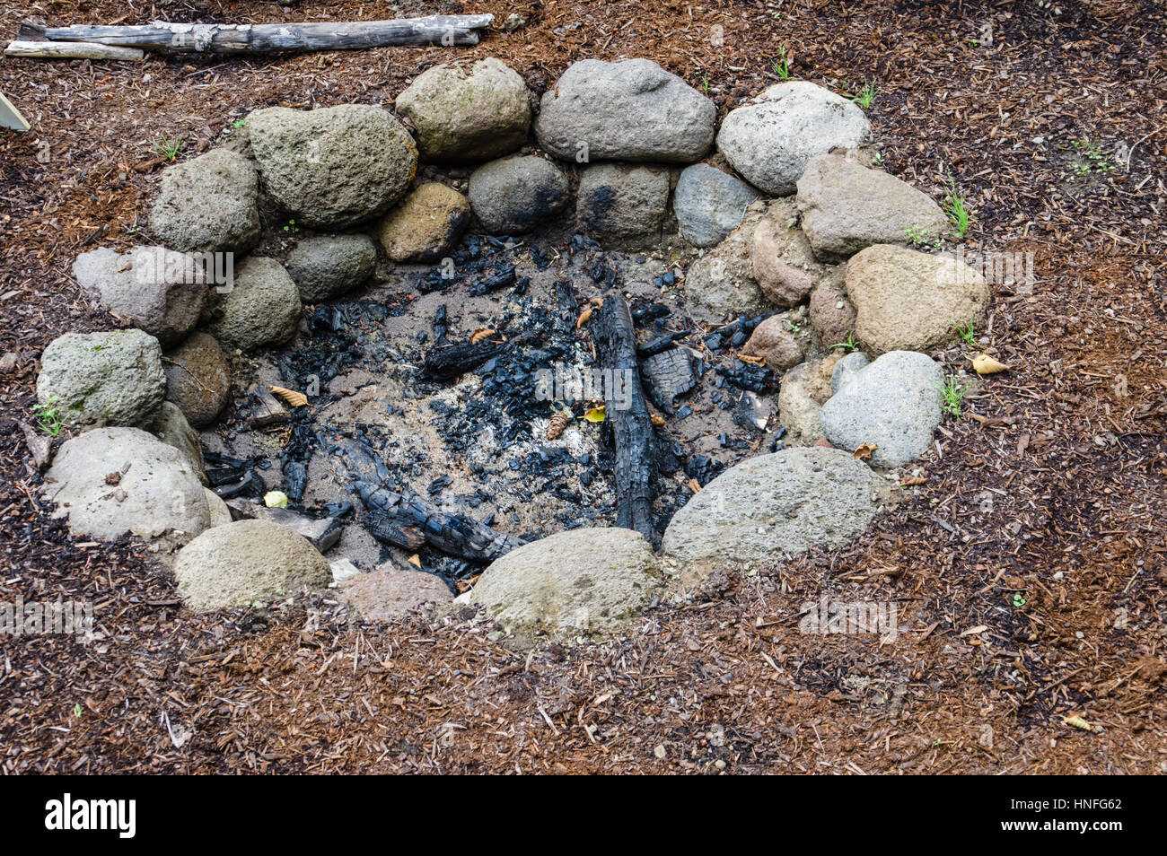 A firepit made of stones for containing a fire Stock Photo - Alamy