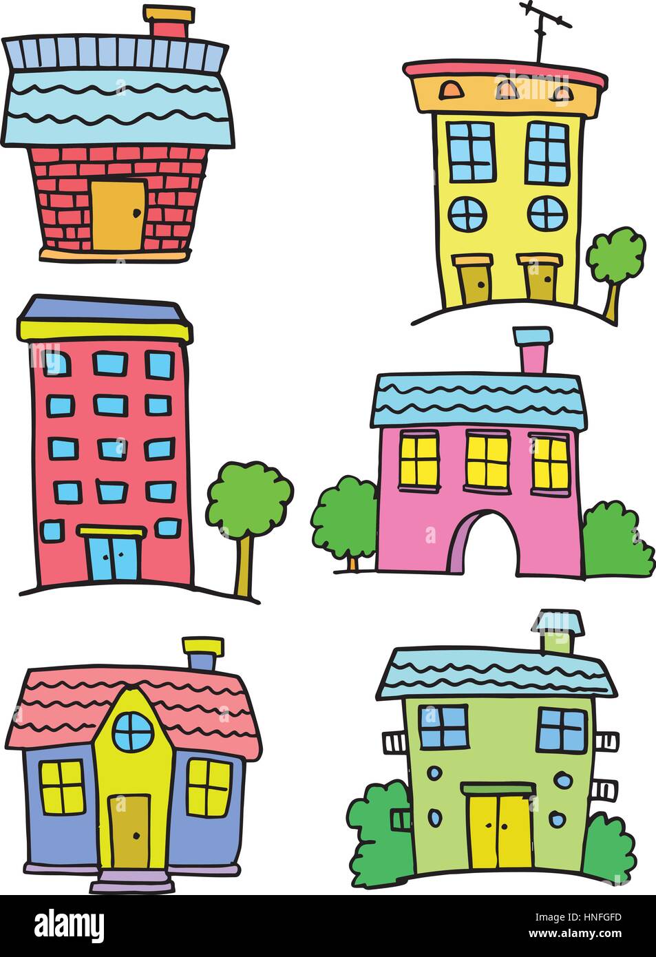 Doodle of house set various vector collection stock Stock Vector Image ...