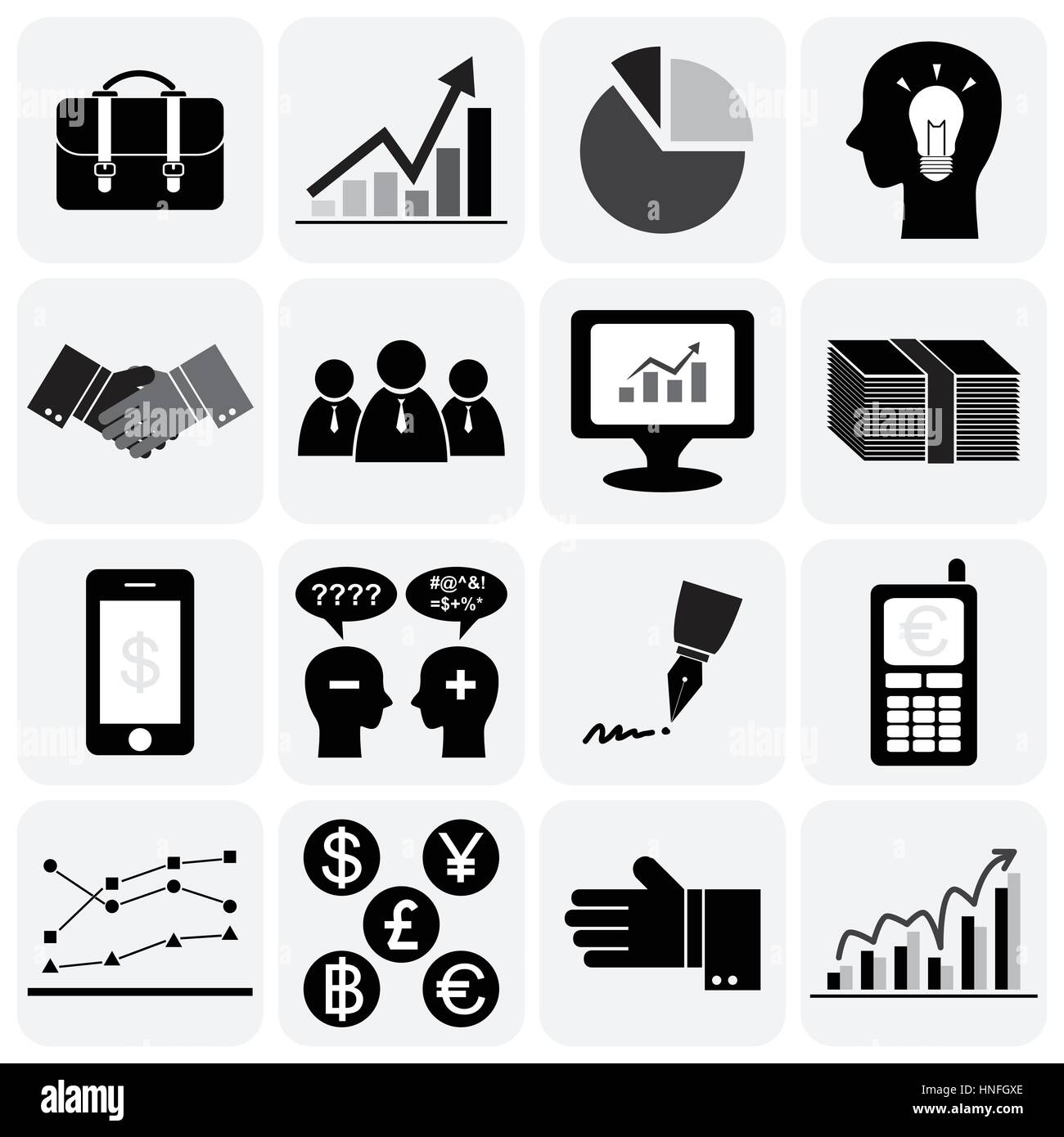 Business icon set (Flat design) (bag,bar chart,pictogram,pie-chart ...
