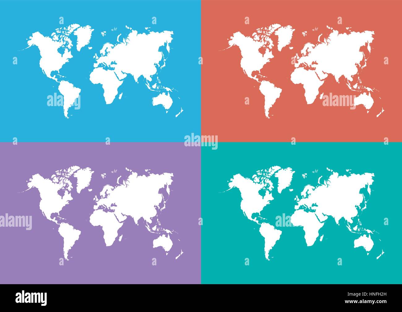 World map flat hi-res stock photography and images - Alamy