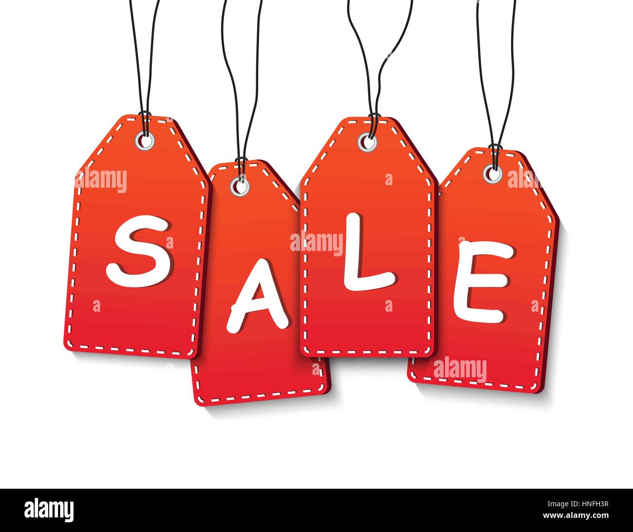 Suspended sale tags on white background Stock Vector Image & Art - Alamy