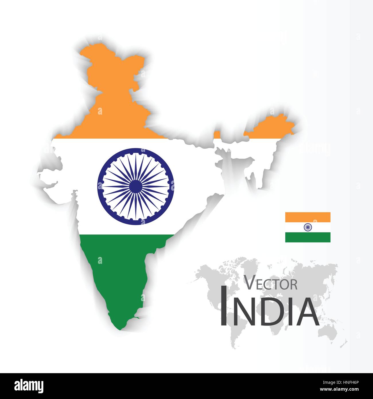 Republic of India ( flag and map ) ( transportation and tourism concept ...