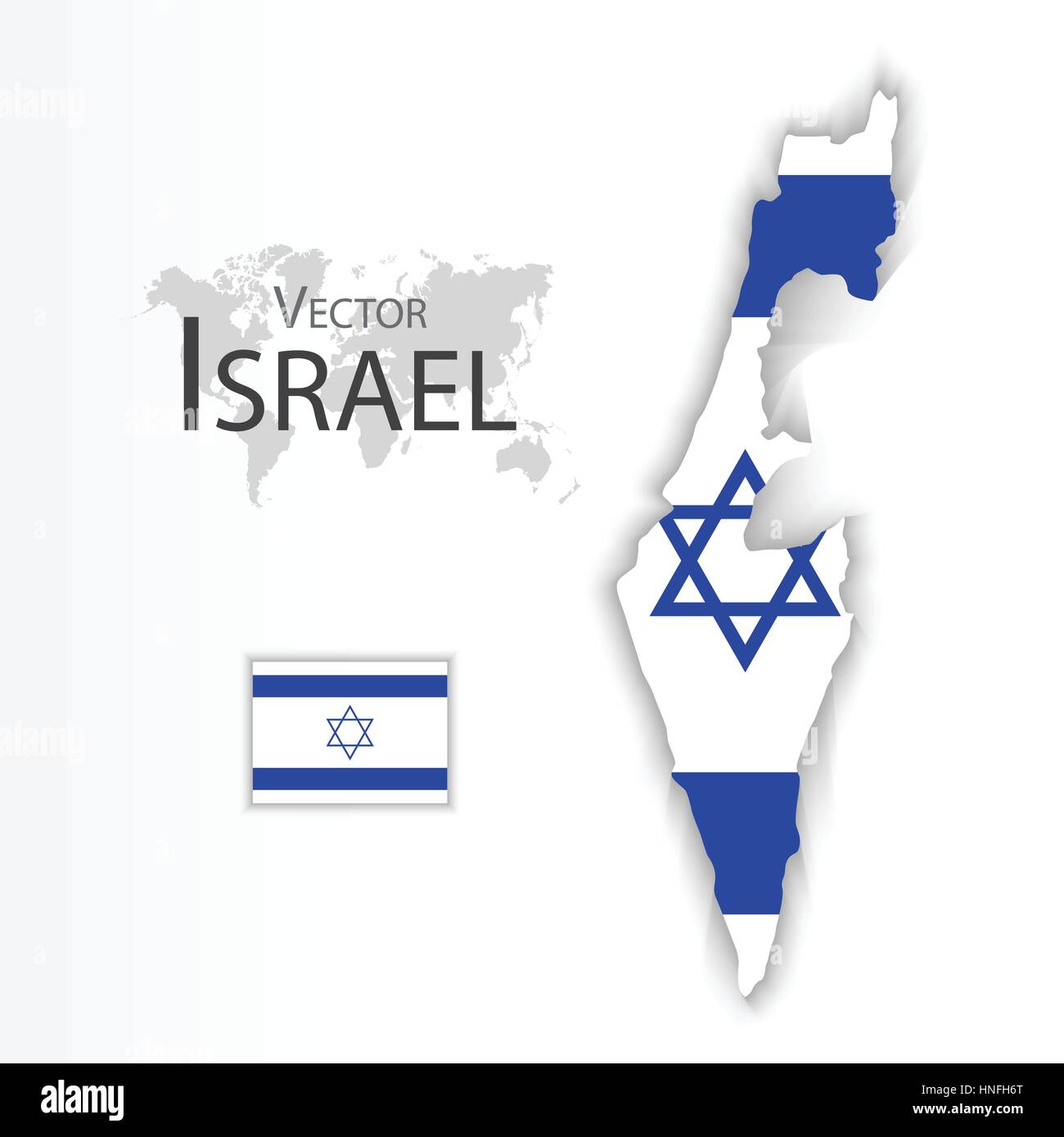 State of Israel ( flag and map )( transportation and tourism concept ...