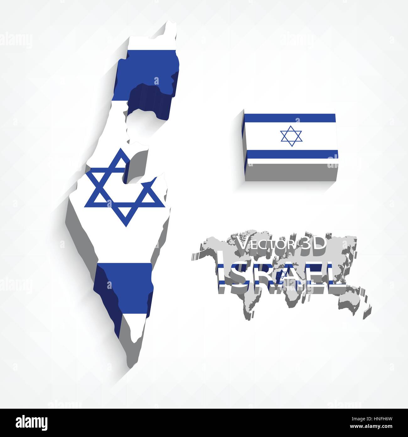 State of Israel 3D ( flag and map )( transportation and tourism concept ...