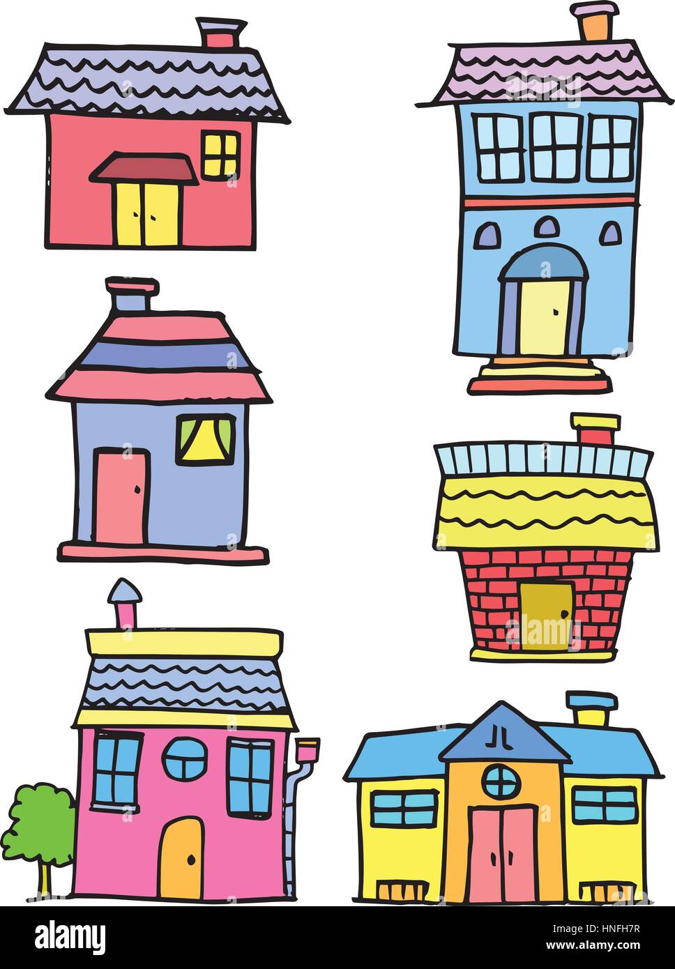 Doodle of house set style cartoon vector art Stock Vector Image & Art ...