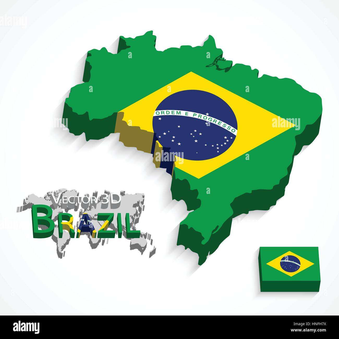 Brazil 3D ( flag and map ) ( Transportation and tourism concept Stock ...