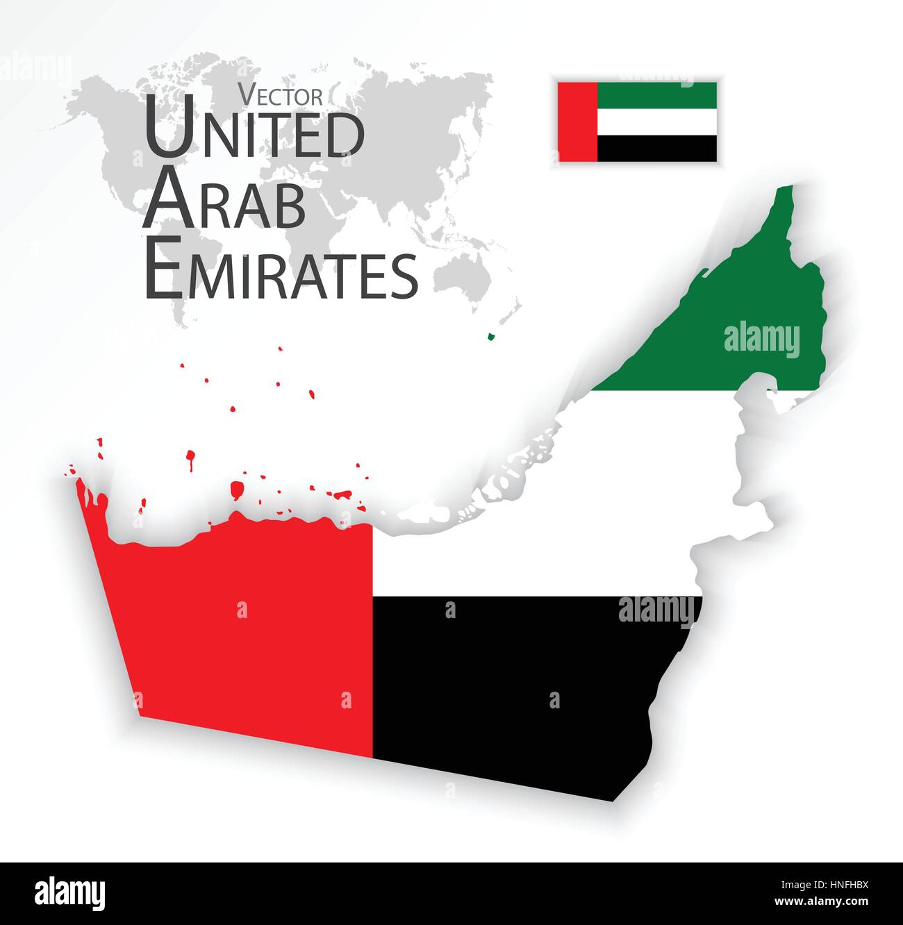 United Arab Emirates ( flag and map ) ( transportation and tourism ...