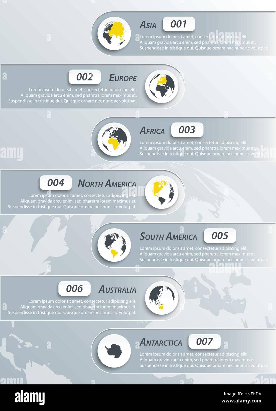Continents infographic ( asia , europe , africa , northern america ...