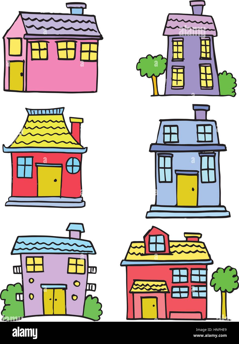Illustration of house set design collection stock Stock Vector Image ...