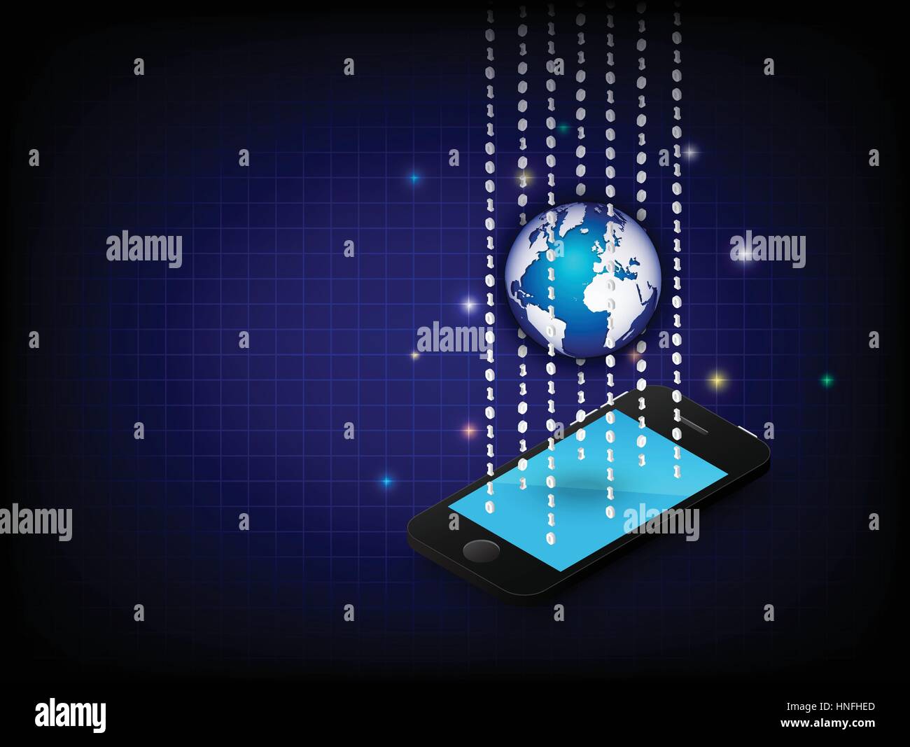 Abstract blue world map binary Stock Vector Images - Alamy