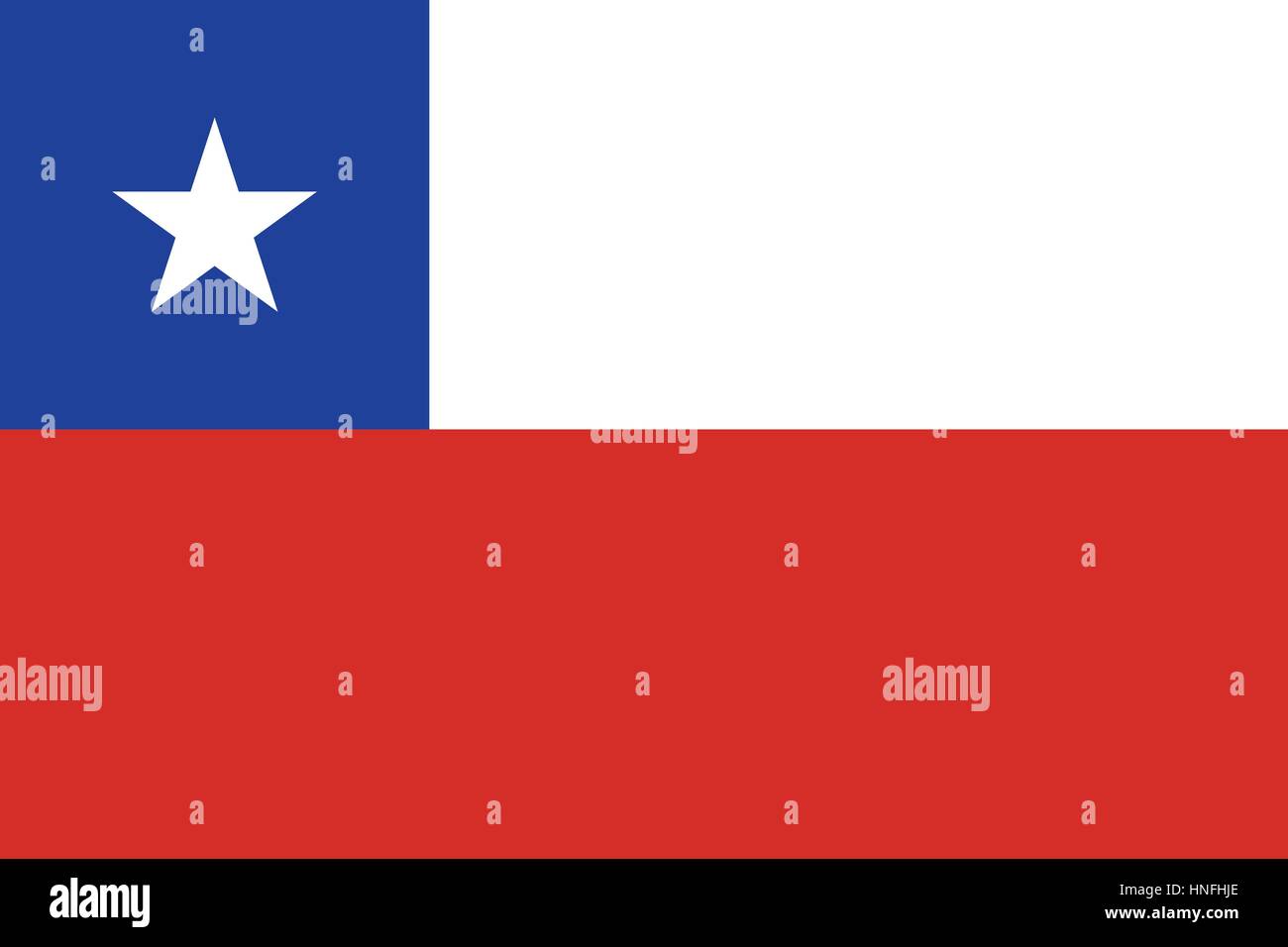 Official vector flag of Chile . Republic of Chile Stock Vector Image ...