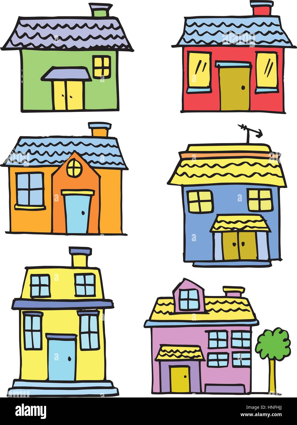 Doodle of house set design cartoon vector art Stock Vector Image & Art ...