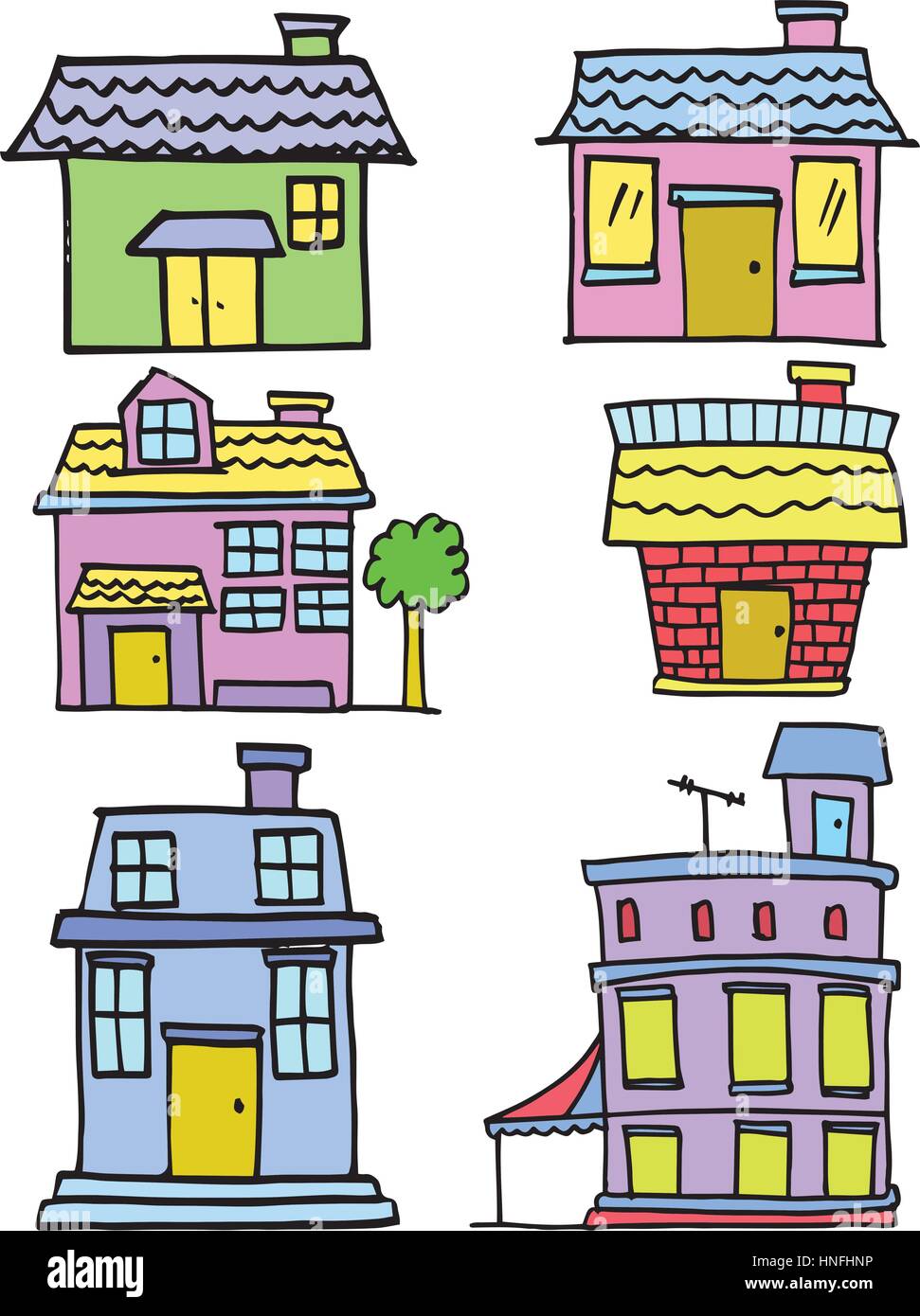 Vector illustration of house colorful cartoon collection Stock Vector ...
