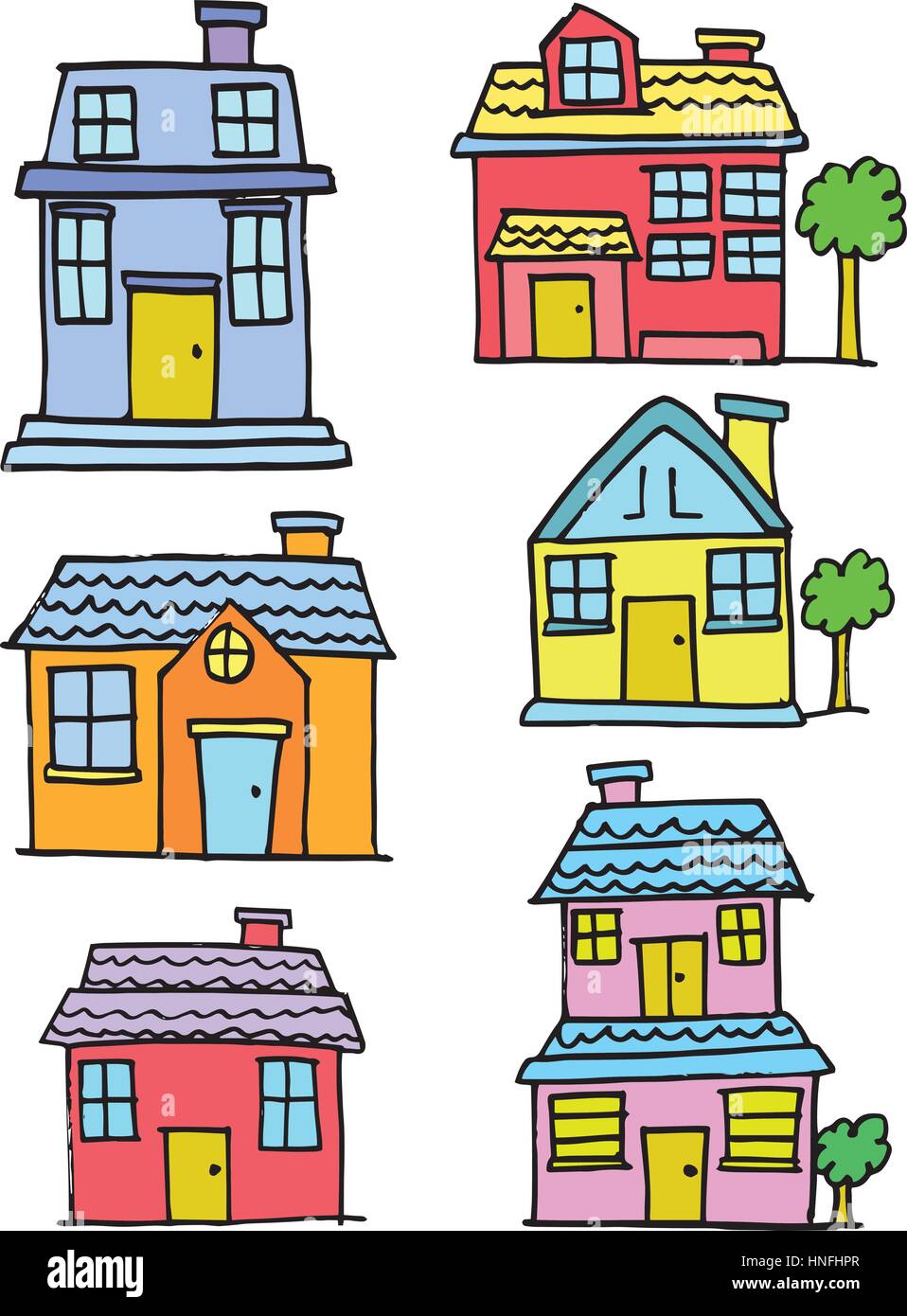 Doodle of house set style collection vector art Stock Vector Image ...