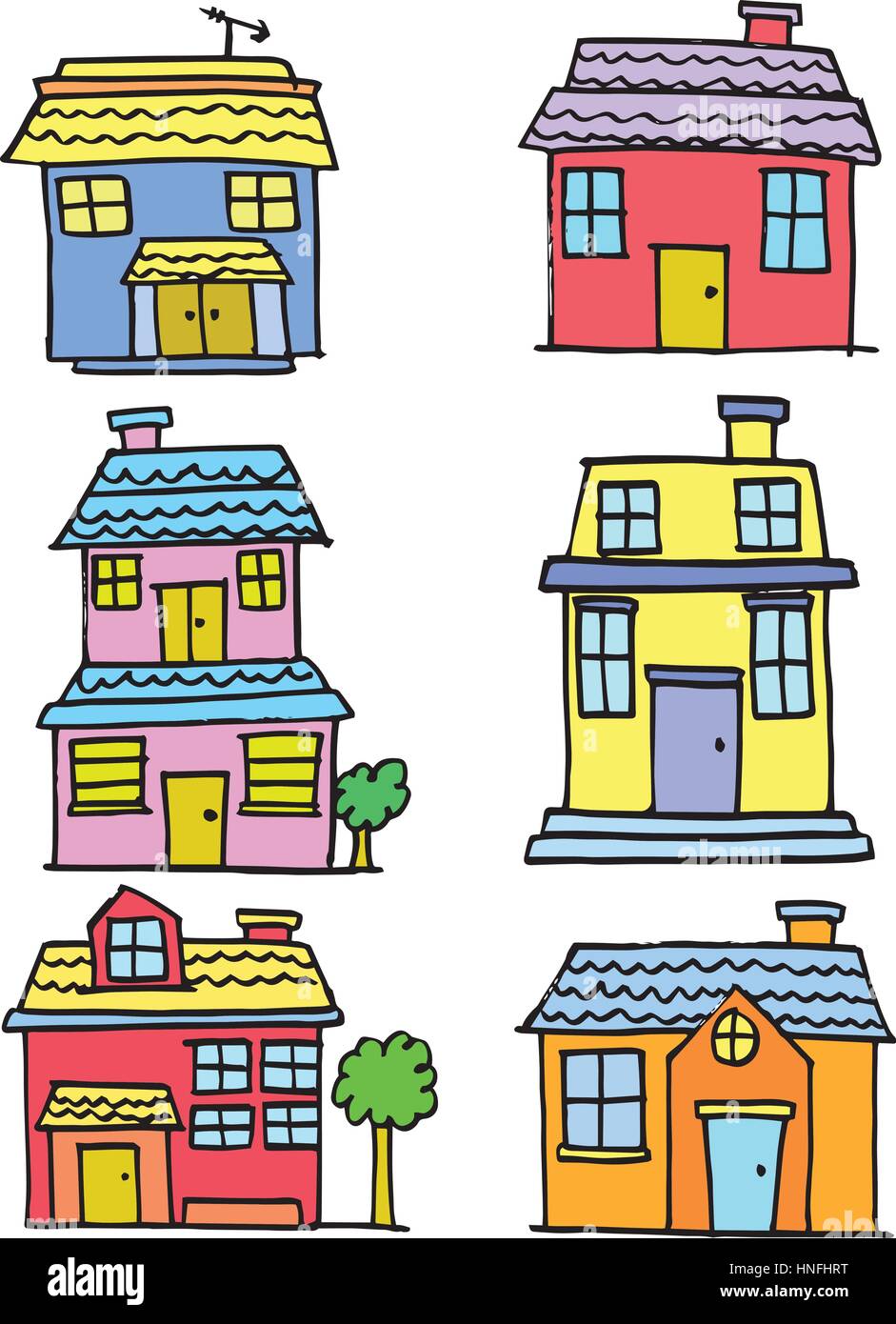 Doodle of house style various set vector art Stock Vector Image & Art ...
