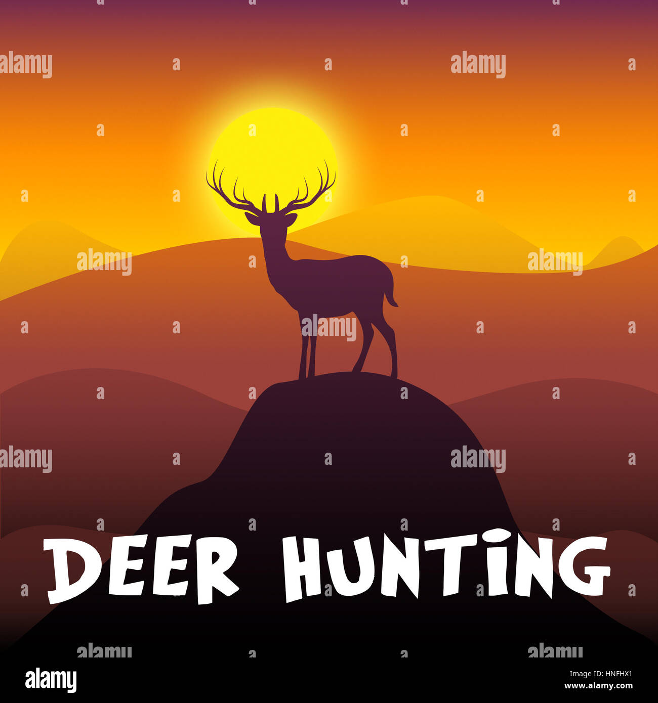 Deer Hunting Mountain Scene Shows Hunt Tour 3d Illustration Stock Photo ...
