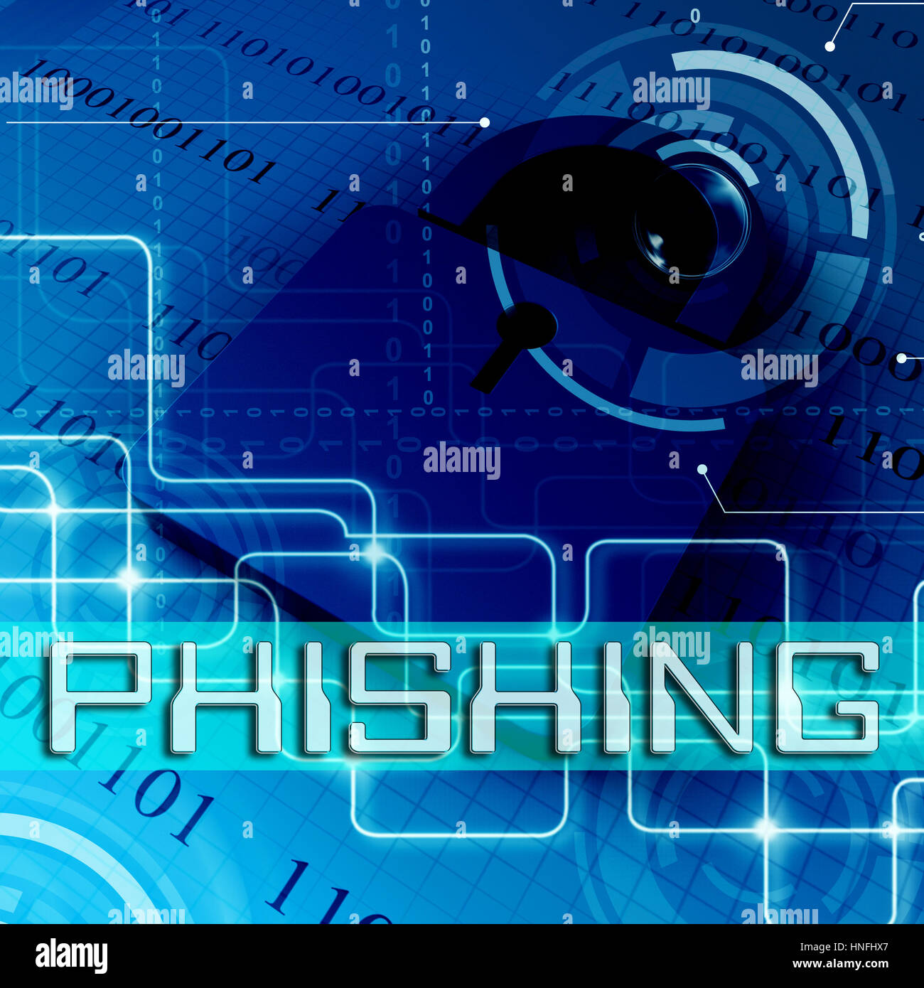 Phishing Data Padlock Shows Internet Fraud 3d Rendering Stock Photo - Alamy