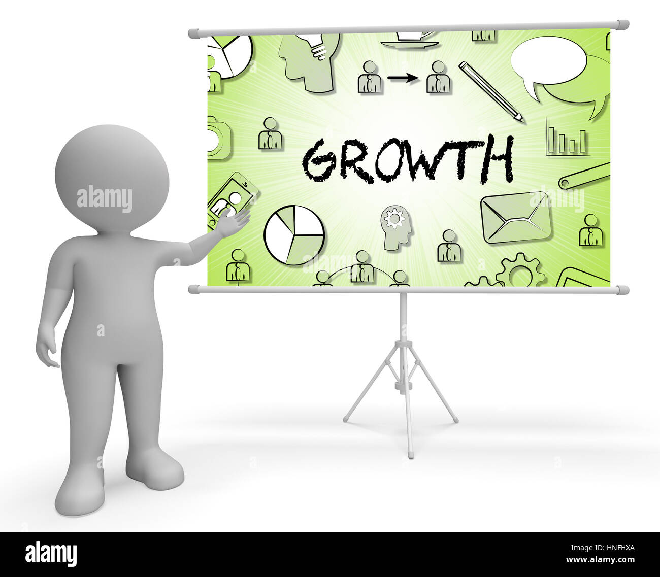 Growth Icons Representing Improve Rising And Growing 3d Illustration ...