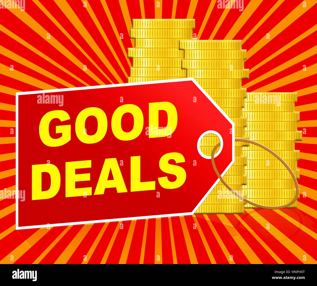 Good Deals Label And Coins Represents Best Price 3d Illustration Stock ...