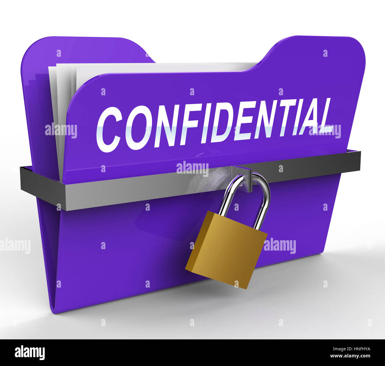 Confidential File With Padlock Shows Classified Paperwork 3d Rendering Stock Photo - Alamy