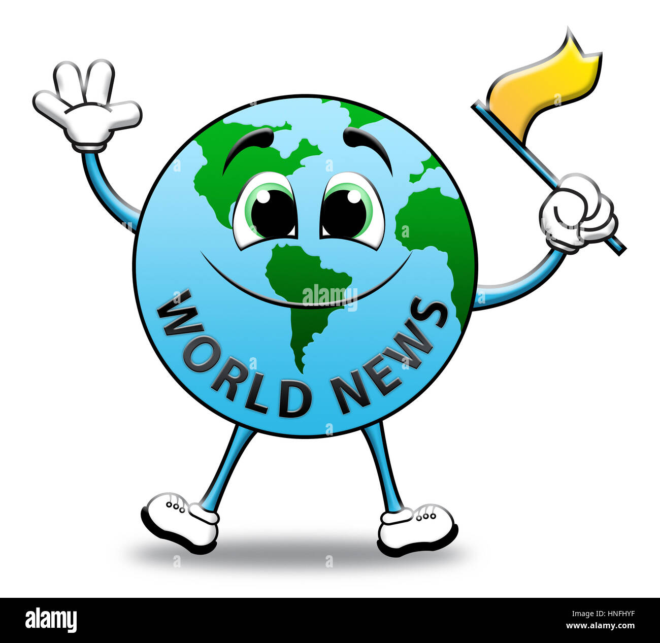 World News Globe Character Indicates Global Newsletter 3d Illustration ...