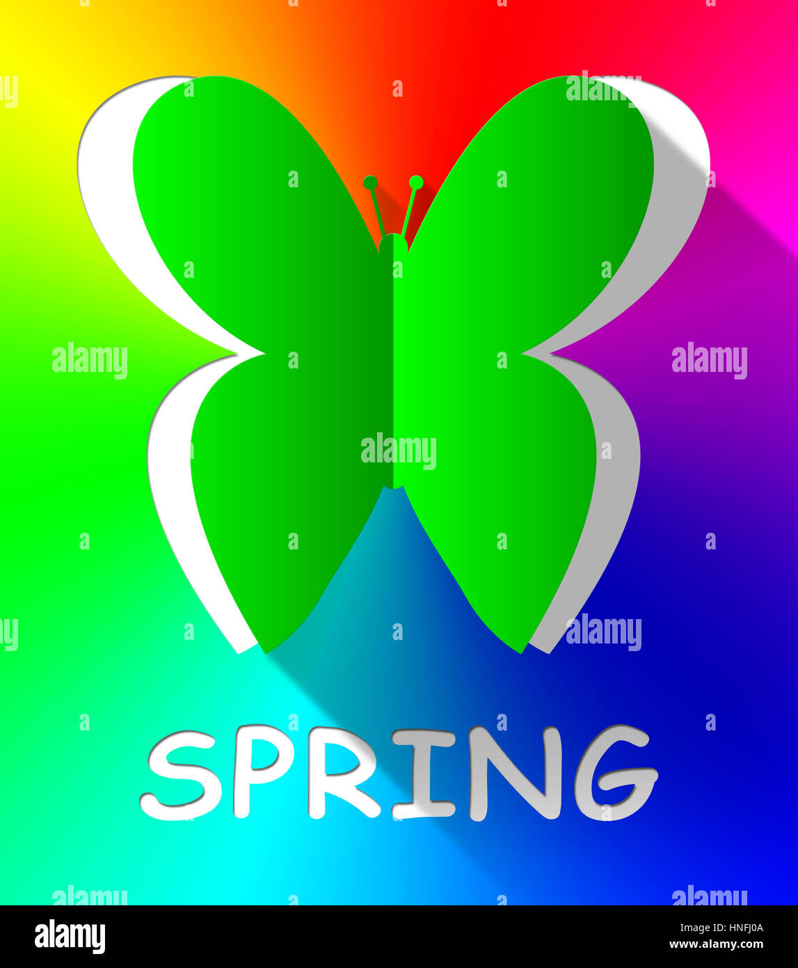 Spring Butterfly Cutout Shows Natural Environment 3d Illustration Stock ...