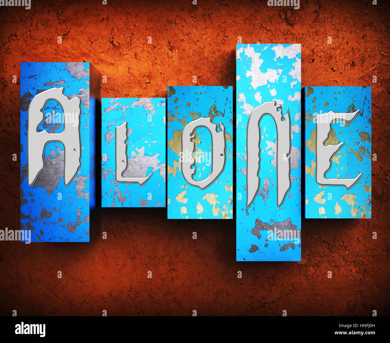 Loneliness Word Showing Unwanted Person 3d Illustration Stock Photo - Alamy