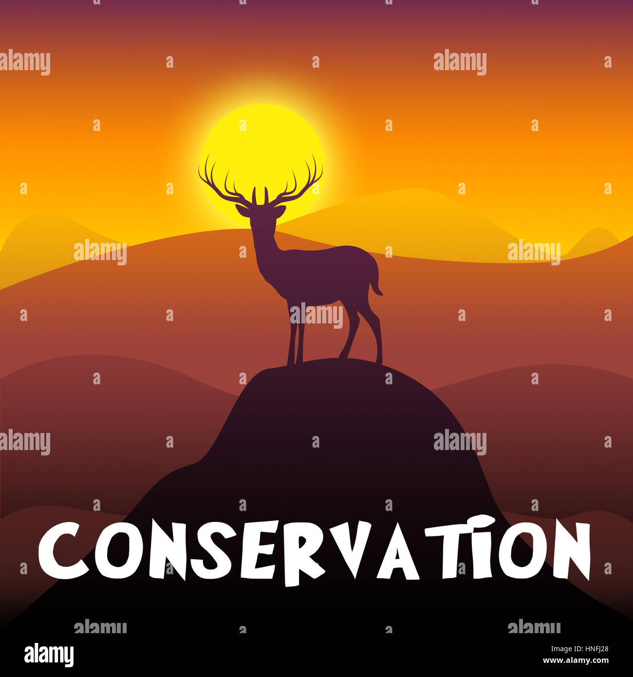 Wildlife Conservation Mountain Scene Shows Animal Preservation 3d ...