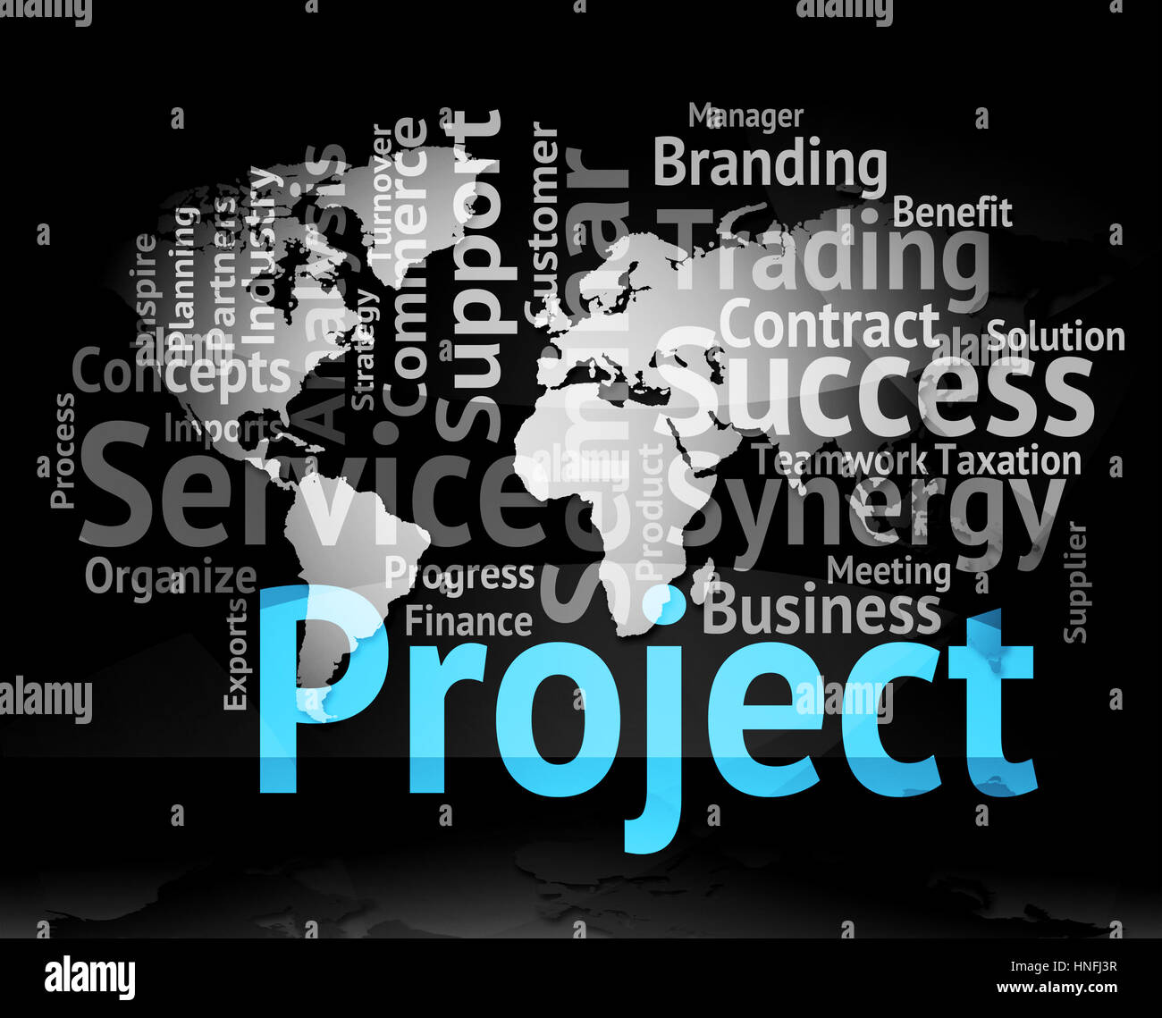 Project Word Map Means Text Venture And Scheme Stock Photo - Alamy