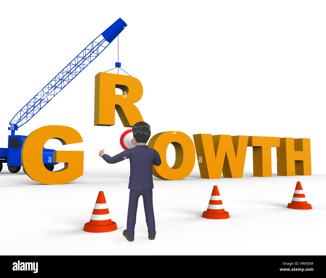 Increase Growth Character Showing Growing Improvement 3d Rendering ...