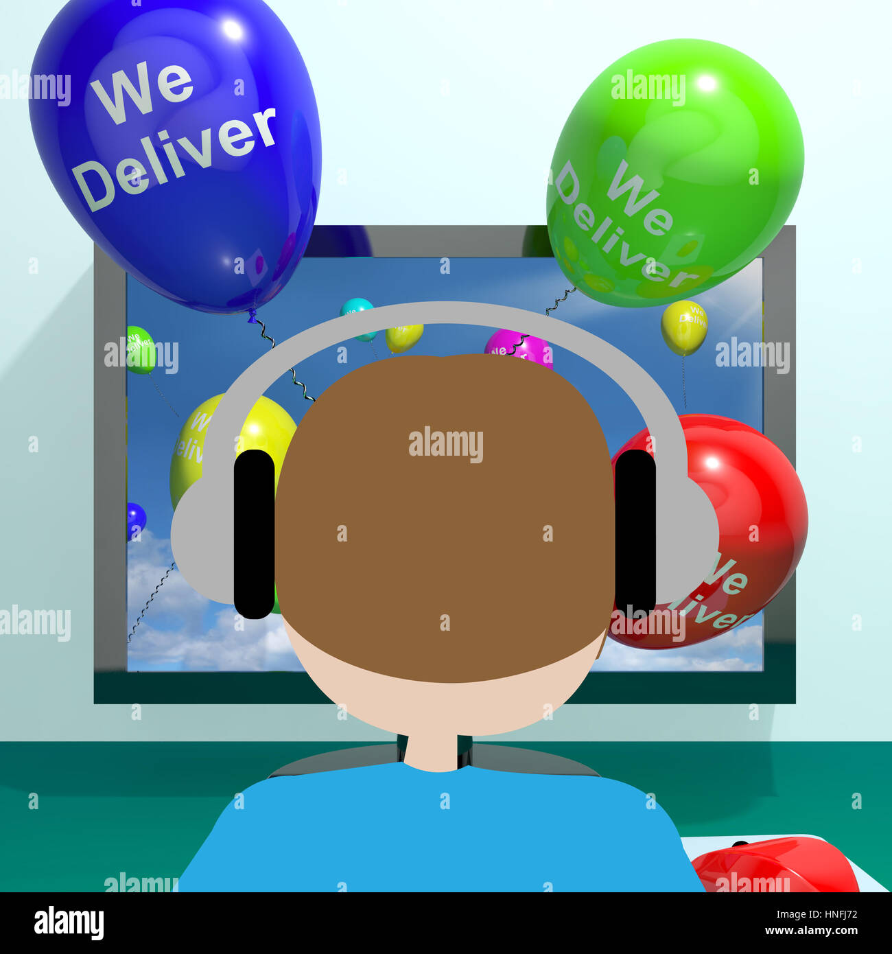 We Deliver Balloons From Computer Shows Delivery Shipping Servive 3d ...