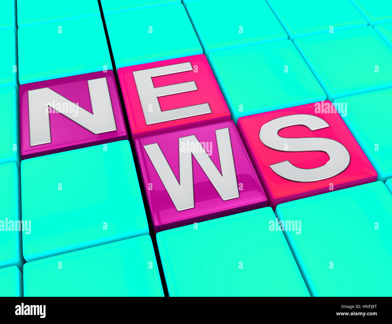 News Blocks Displaying Reporting Media 3d Illustration Stock Photo - Alamy