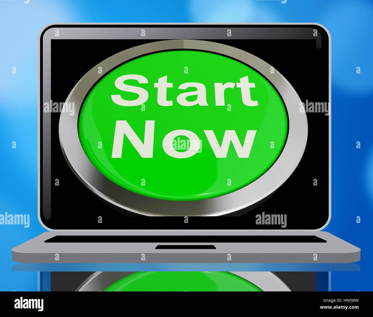 Start Now Green Button Meaning To Commence Immediately 3d Rendering ...
